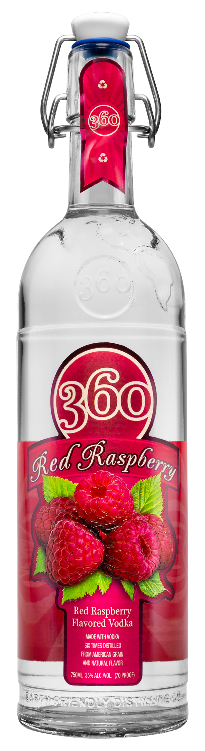 360 Red Raspberry Flavored Vodka 360 Eco Friendly Vodka